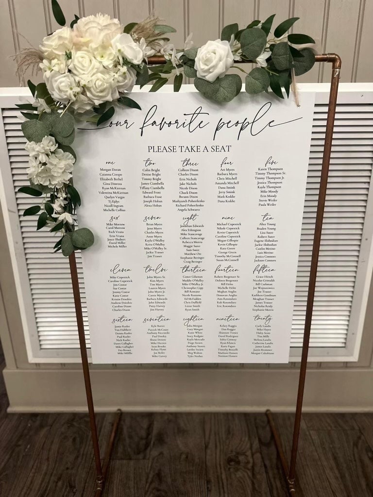 Wedding Seating Chart | Printed Seating Chart | Custom Seating Chart ...