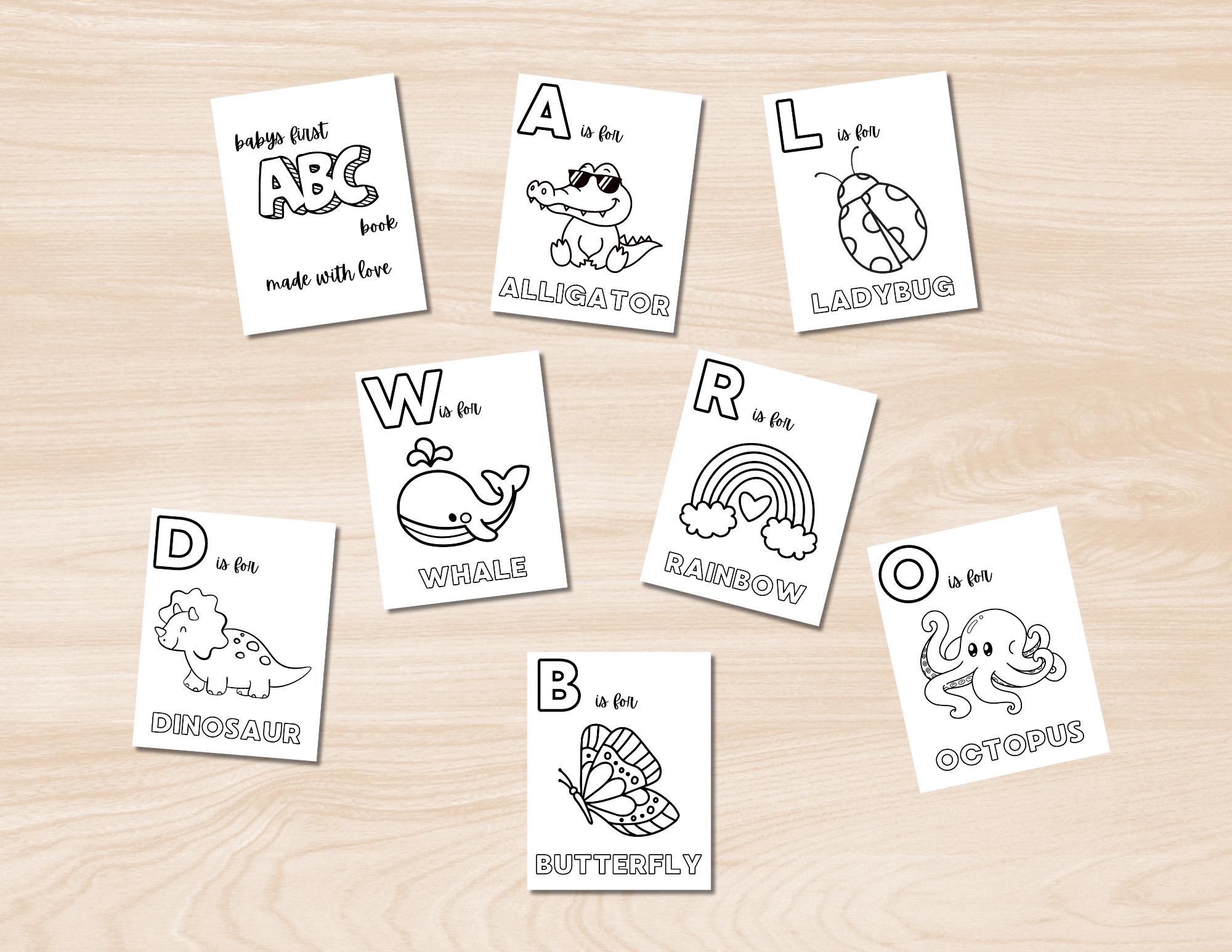 Baby’s First ABC Book | Baby Shower Activity | ABC Book Baby Shower ...