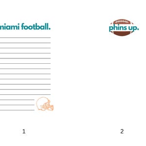 Miami Dolphins Inspired Football Notepad: Sports Memo Pad - Etsy