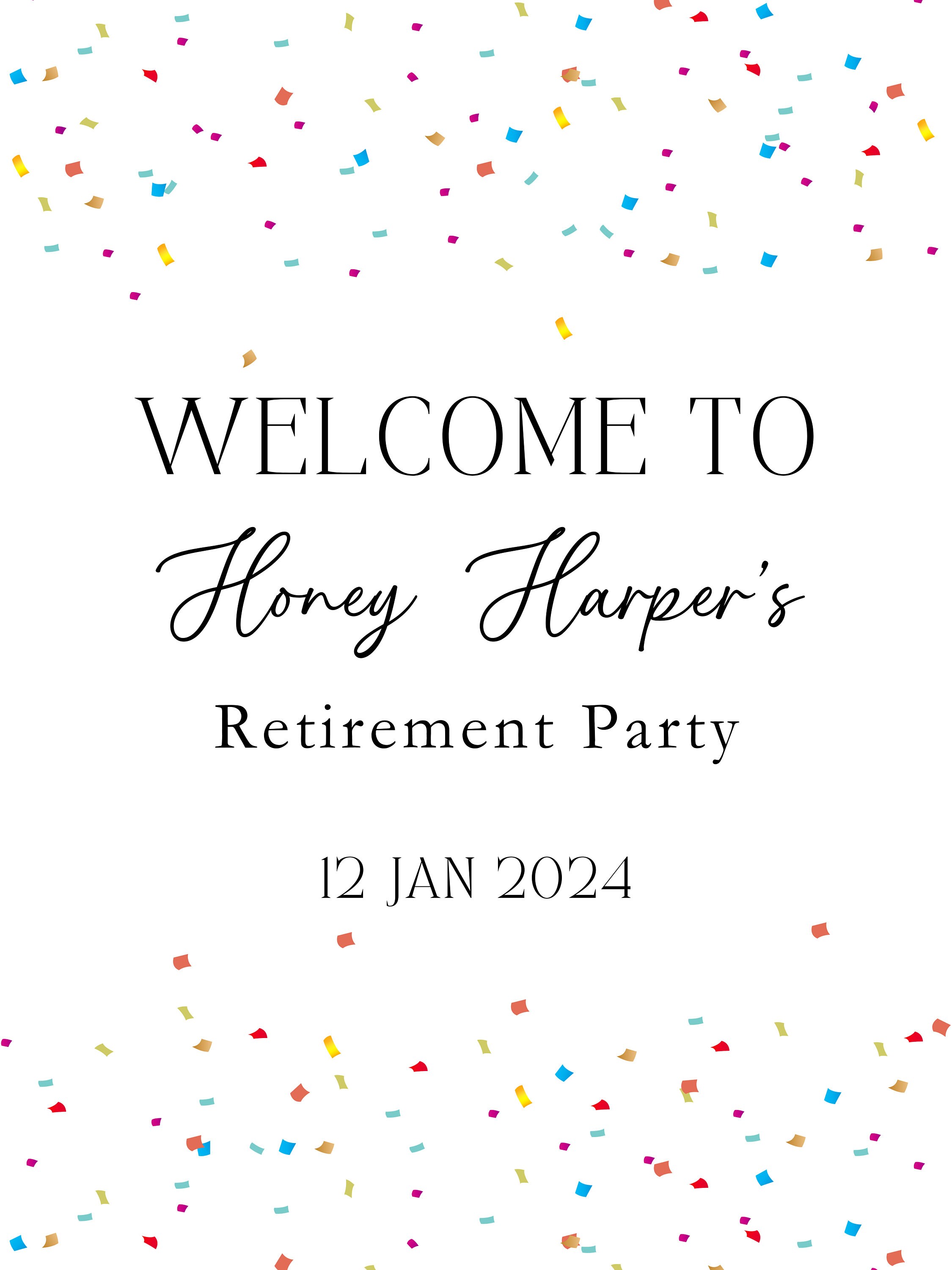 Retirement Sign Printed Seating Chart Custom Retirement Party Sign ...