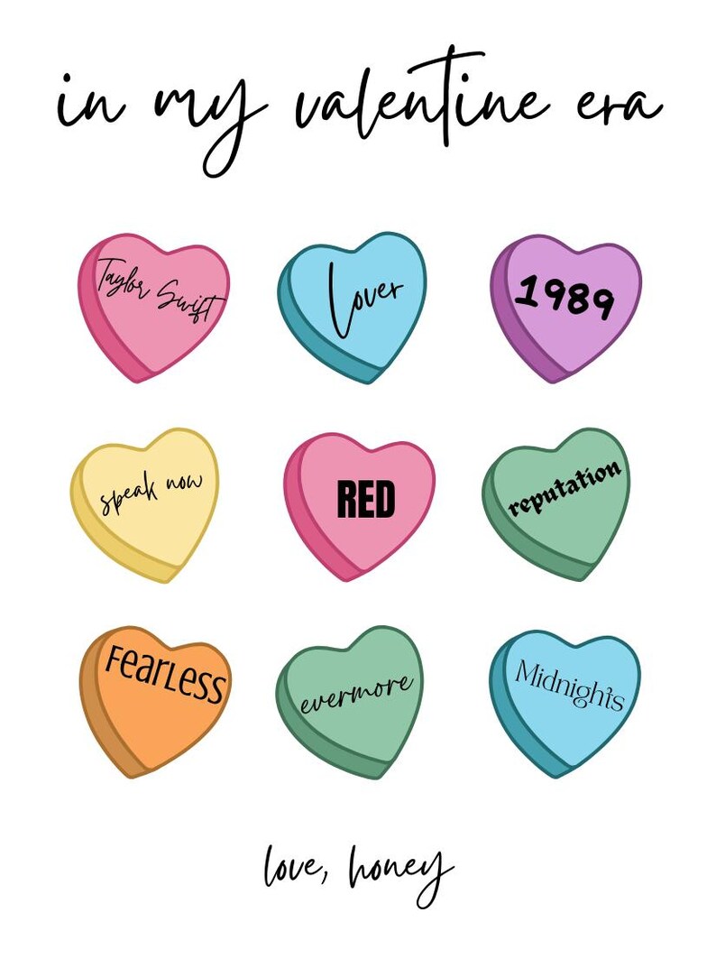 Taylor Swift Valentines Day Cards: Swiftie Era Classroom Valentines - Etsy