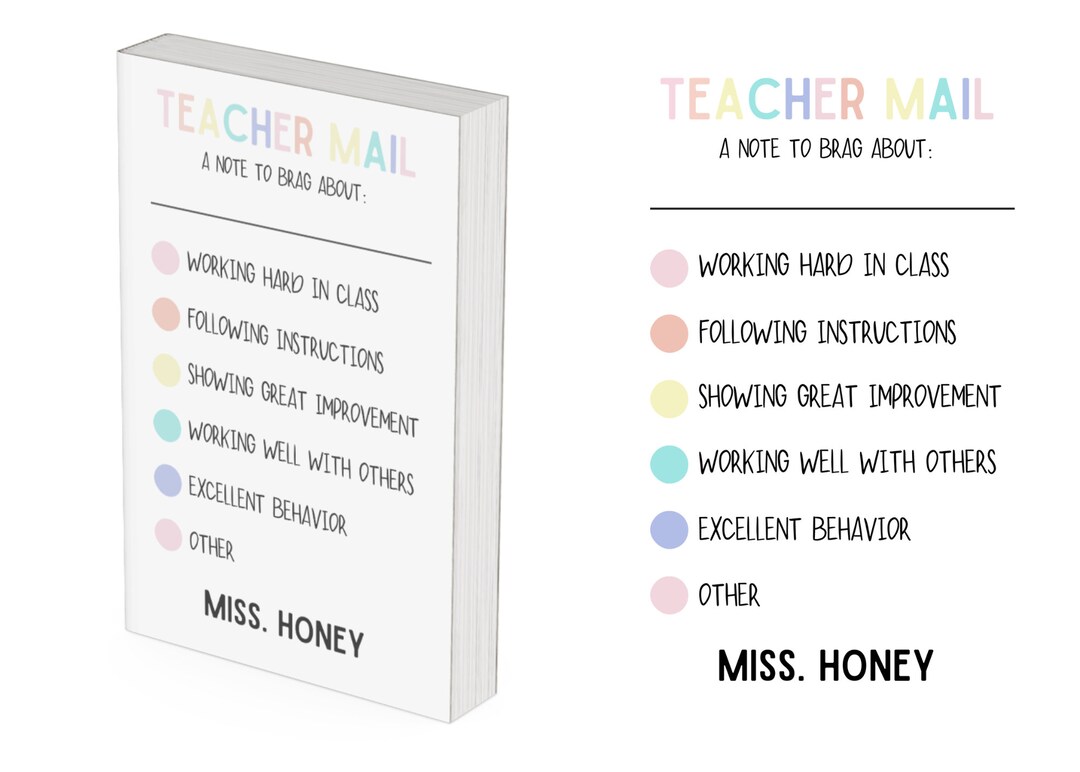 Teacher Mail Notepad, Take Home Note, Handmade Notepad, School Supplies ...