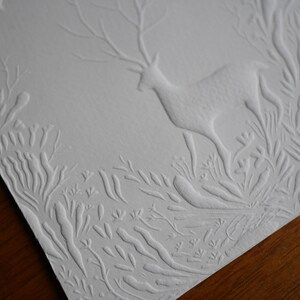 Through the Wardrobe | Embossed Minimalist Print | Original Linocut ...