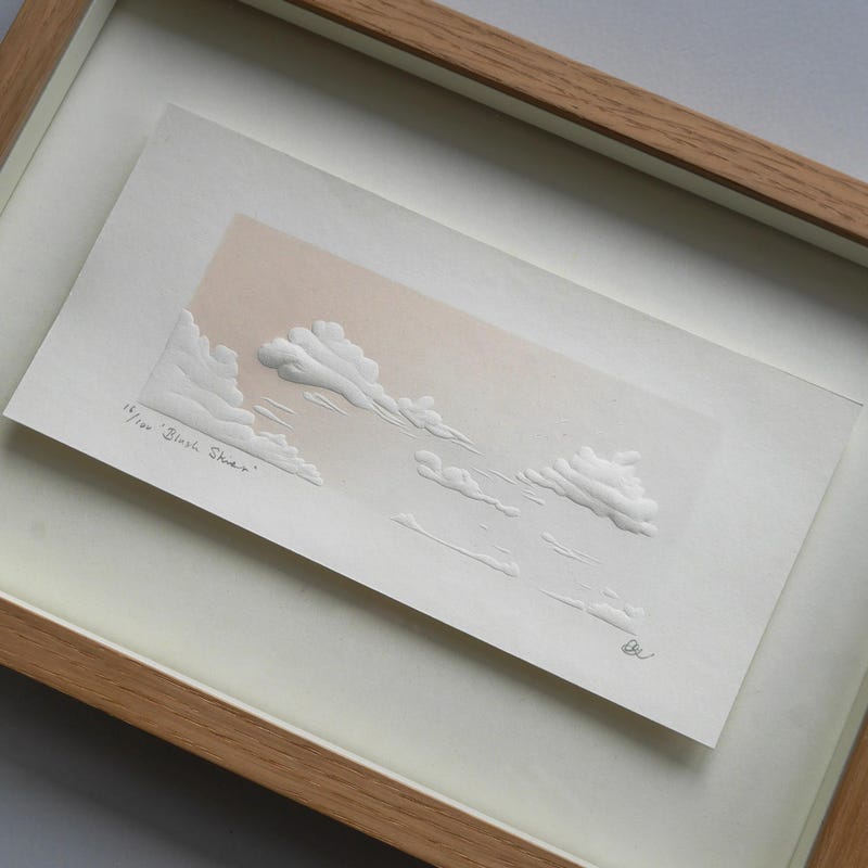 Linocut Print Sunset - Etsy UK
