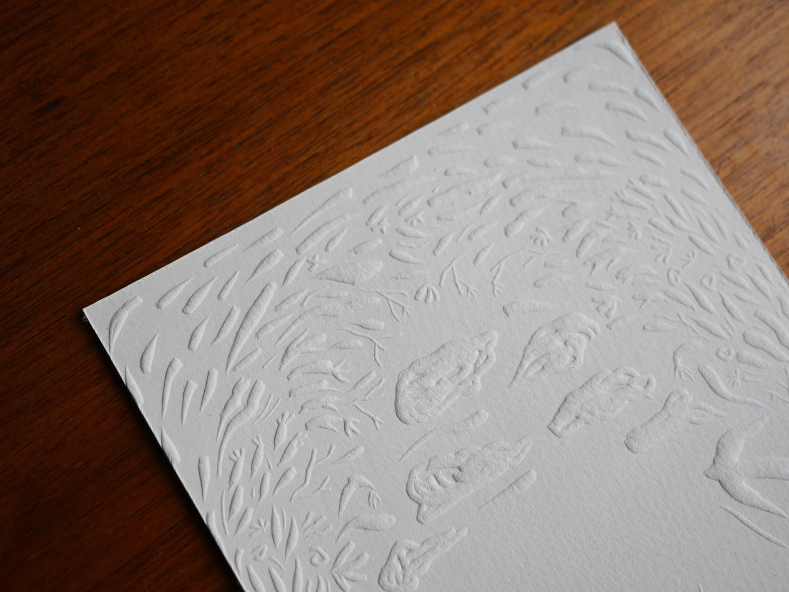 Through the Wardrobe | Embossed Minimalist Print | Original Linocut ...