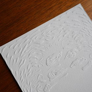 Through the Wardrobe | Embossed Minimalist Print | Original Linocut ...