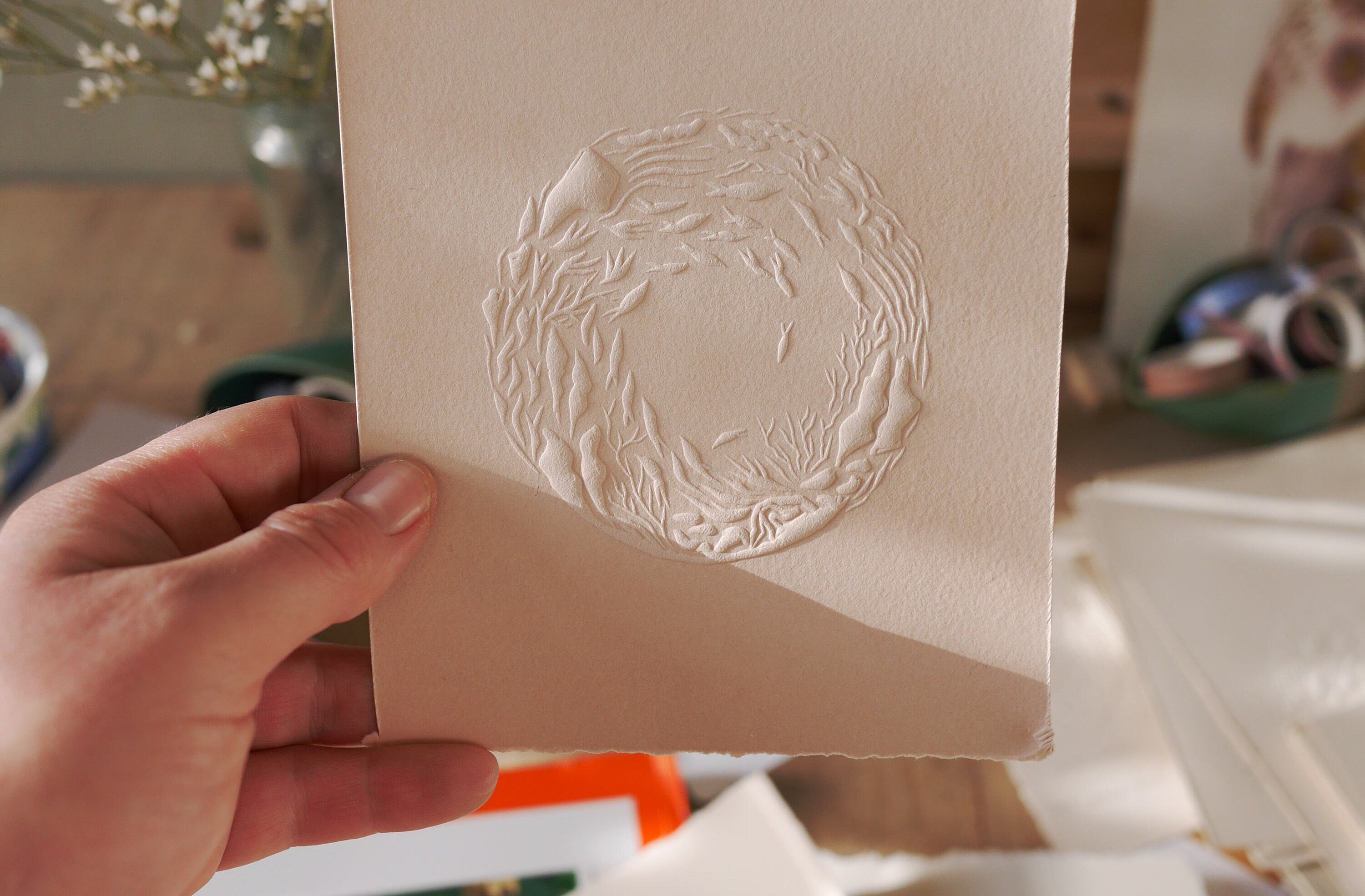 Rock Pool | Embossed Minimalist Print Inspired by the Sea | Original ...