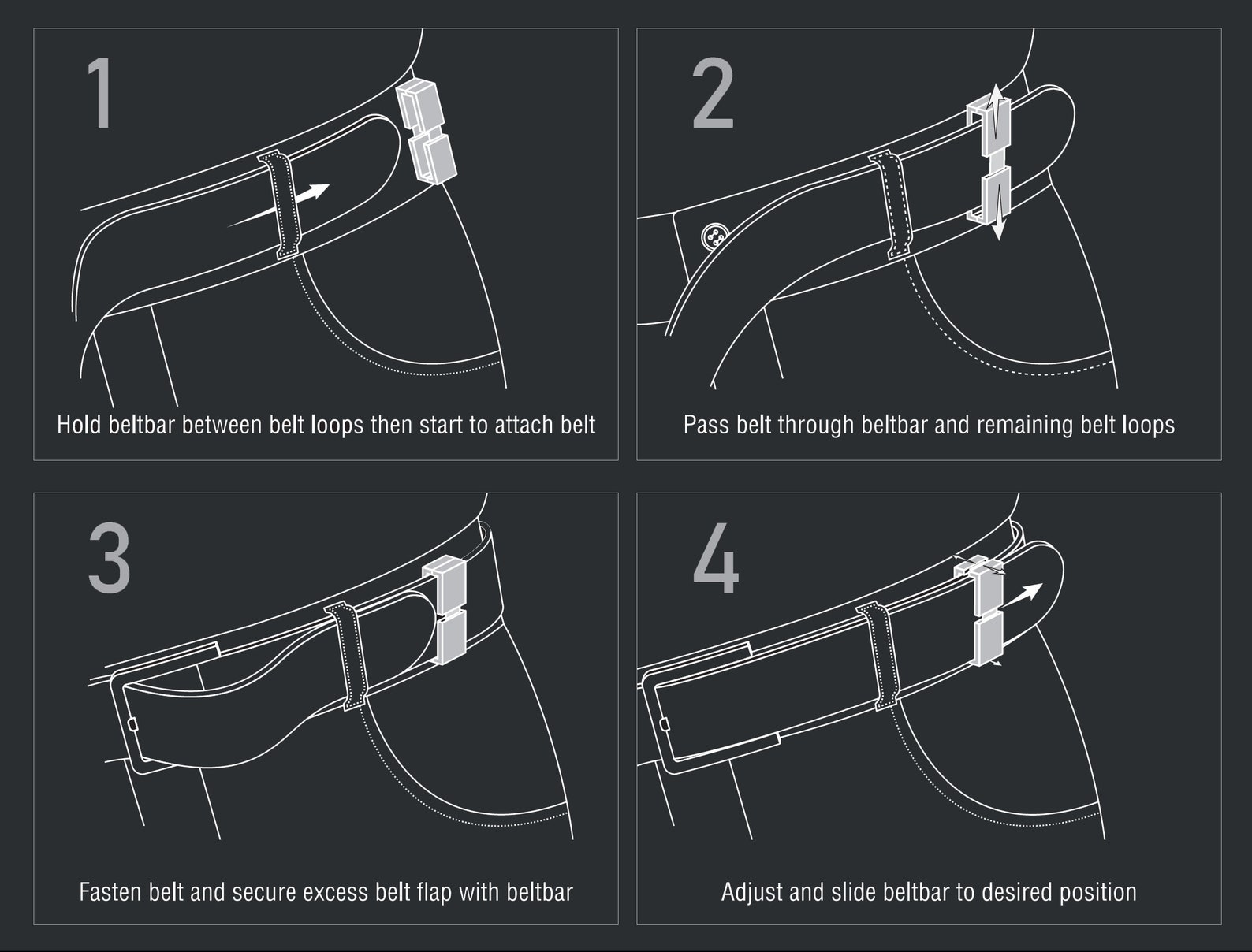 Stainless Steel Adjustable Belt Loop Keeper and Belt Flap Fix Across ...