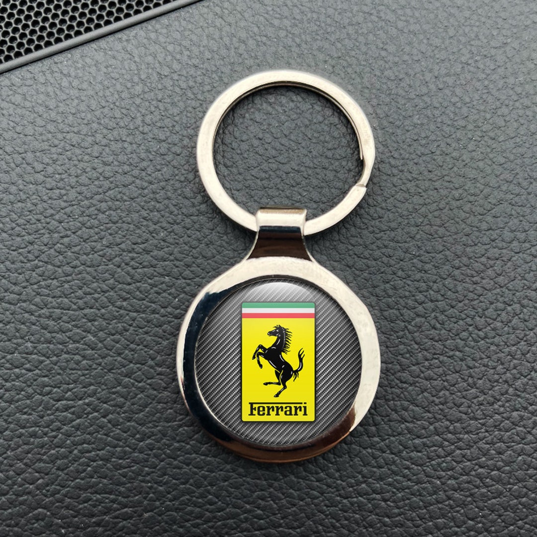 Steel Car Keychain FERRARI Luxury Gift Keyring Craft Charms Custom Key ...