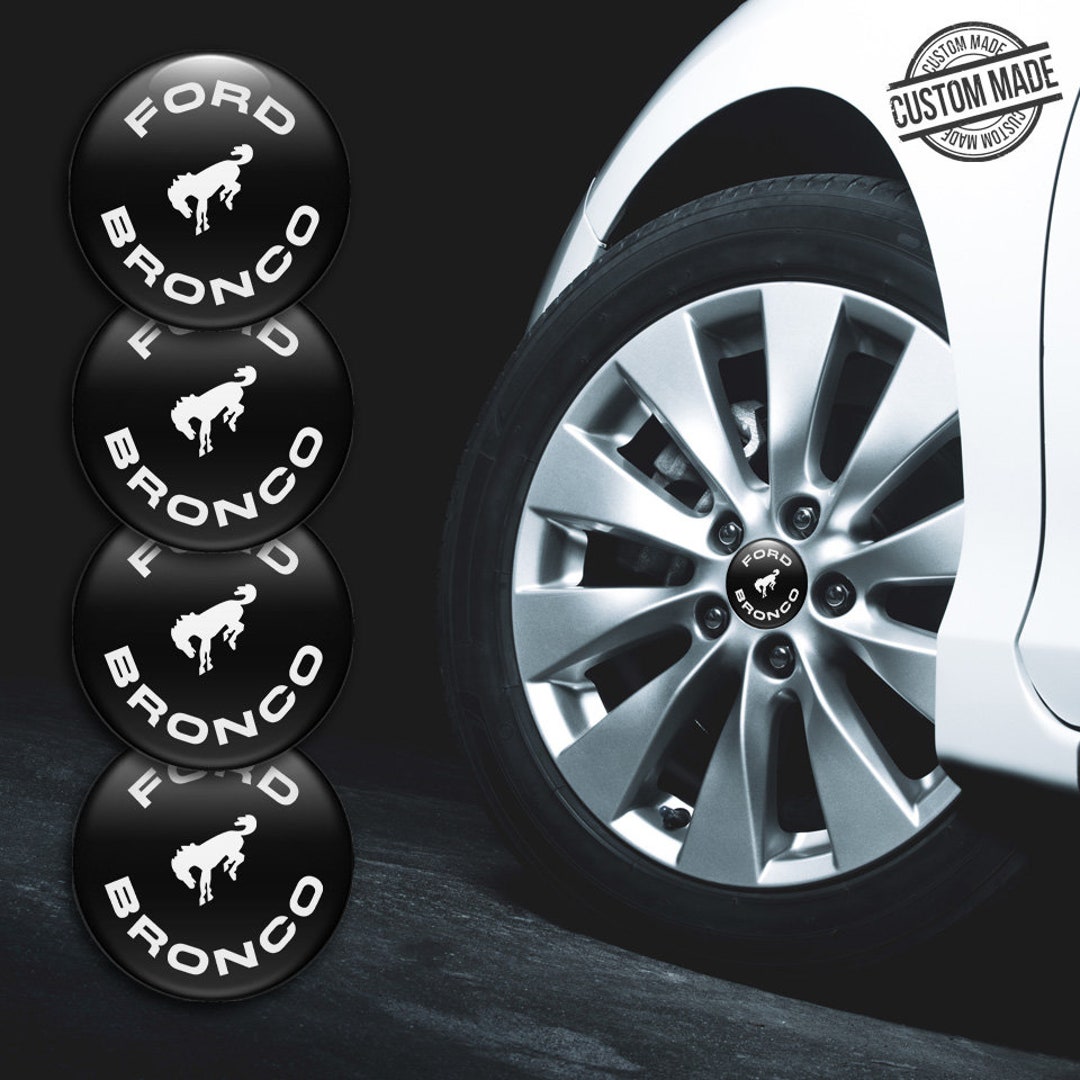 4xall Sizes 3D Ford Bronco Print Logo Domed Stickers for Wheel Center ...