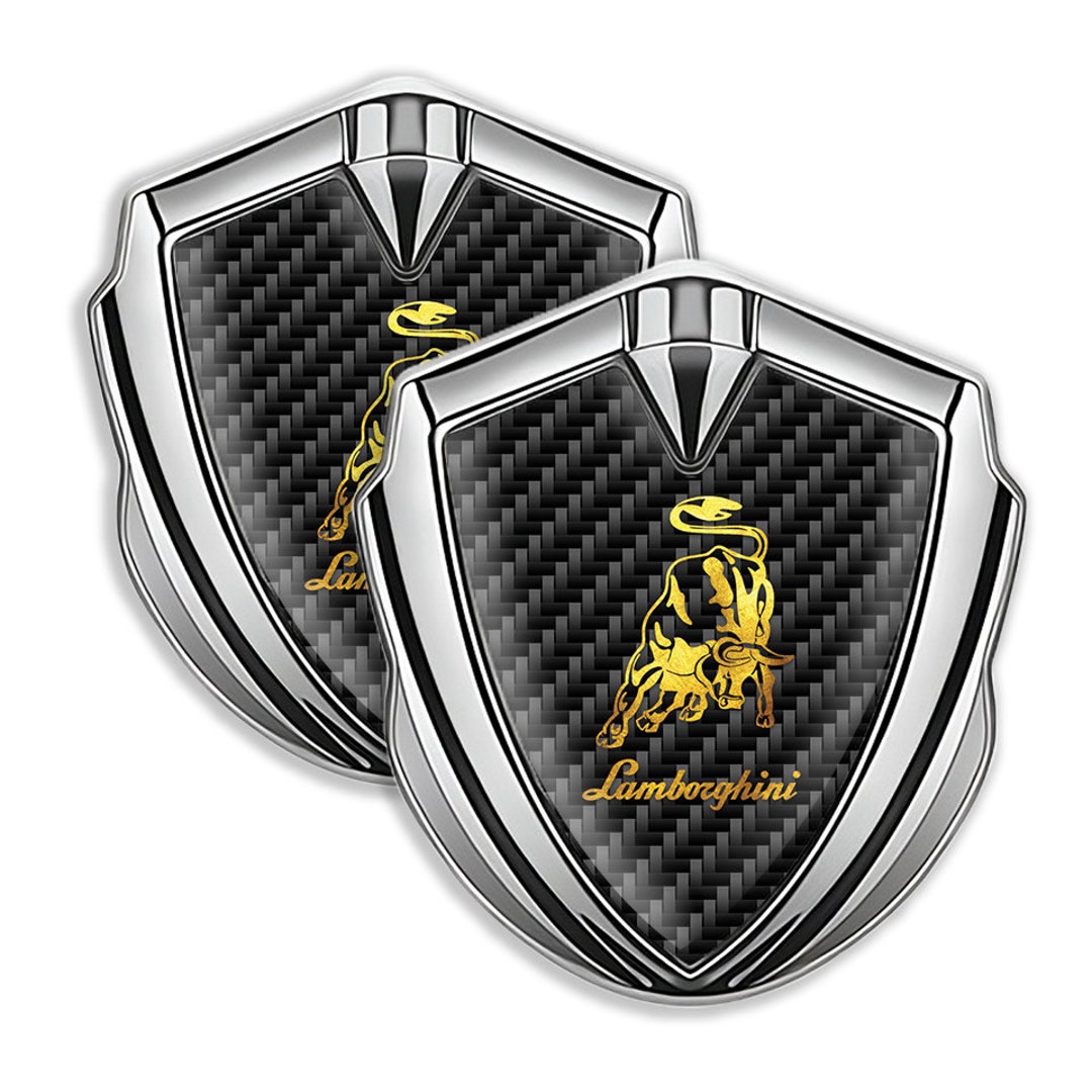 Self-adhesive Lamborghini Metal Frame Shield Emblem Sticker for Car ...