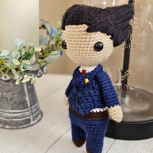 Phoenix Wright Plush: Handmade Crocheted Ace Attorney Doll - Etsy