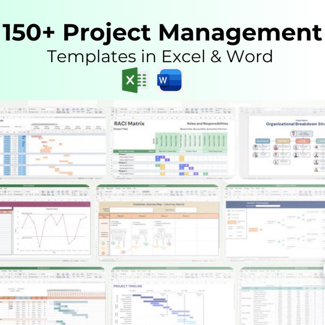 150 Project Management Template Bundle for Resource Planning and ...