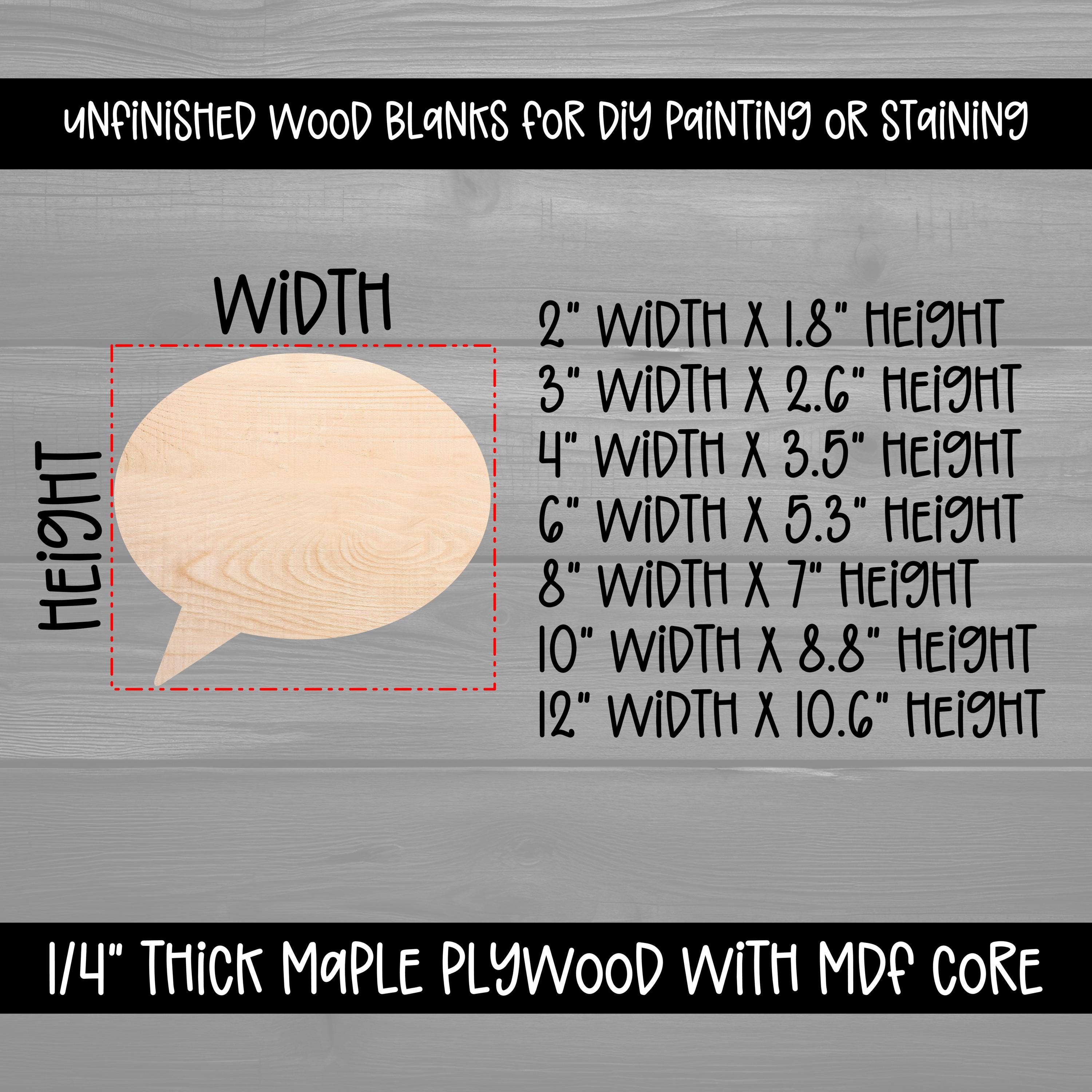 Speech Bubble Wood Cutout | Unfinished Wood Blank | DIY | Laser Cut ...