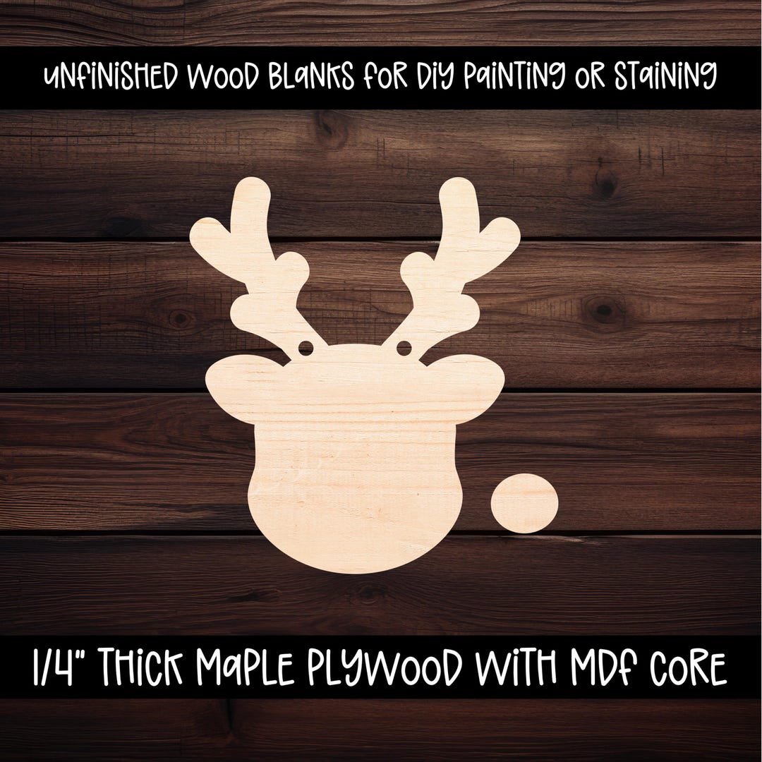 Reindeer Wood Cutout | Unfinished Wood Blank | DIY | Laser Cut Shape ...