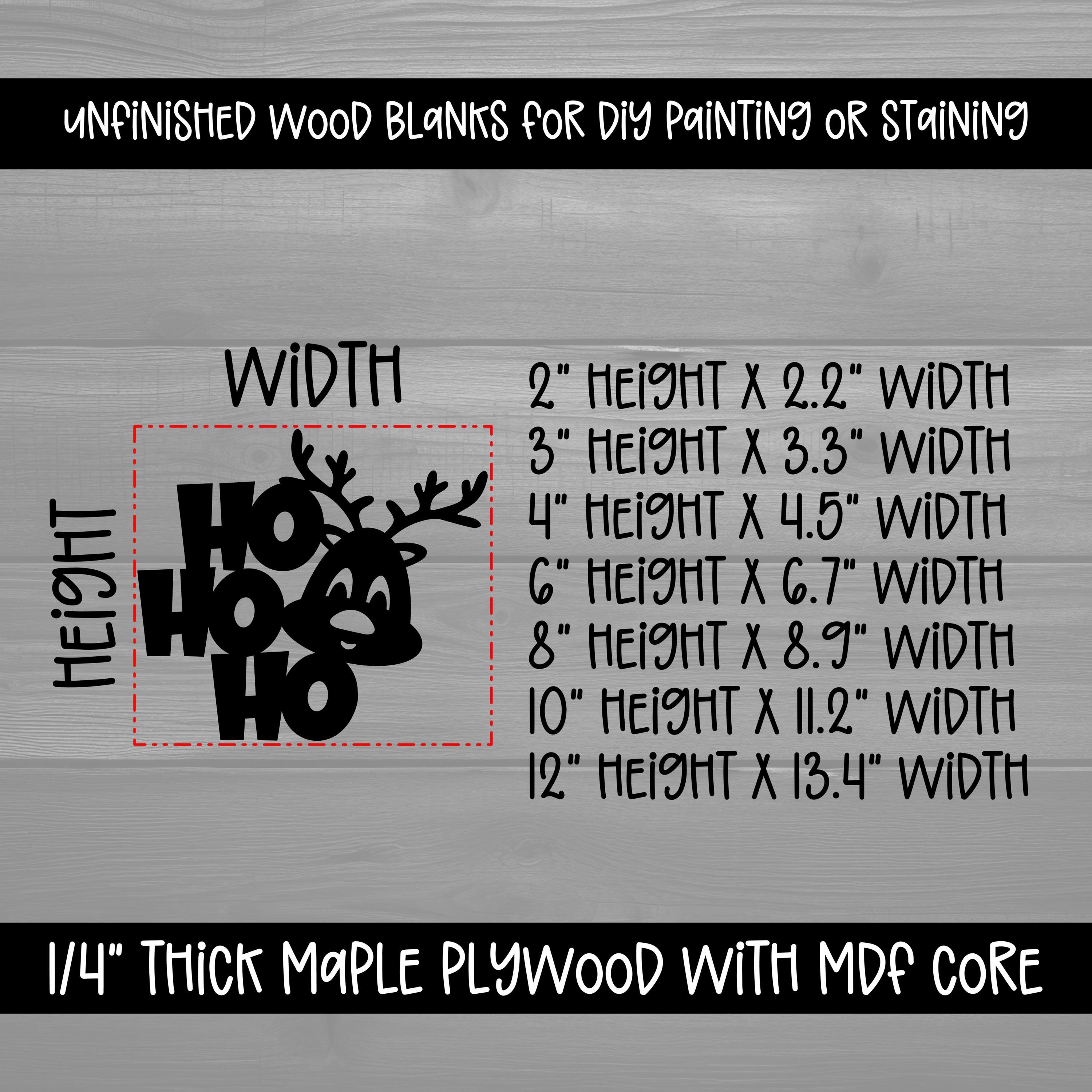 Ho Ho Ho Wood Cutout | Unfinished Maple Plywood Blank - Etsy