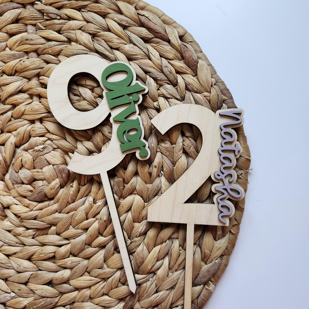 Personalized Wood Birthday Cake Topper: First Birthday Party Decor - Etsy