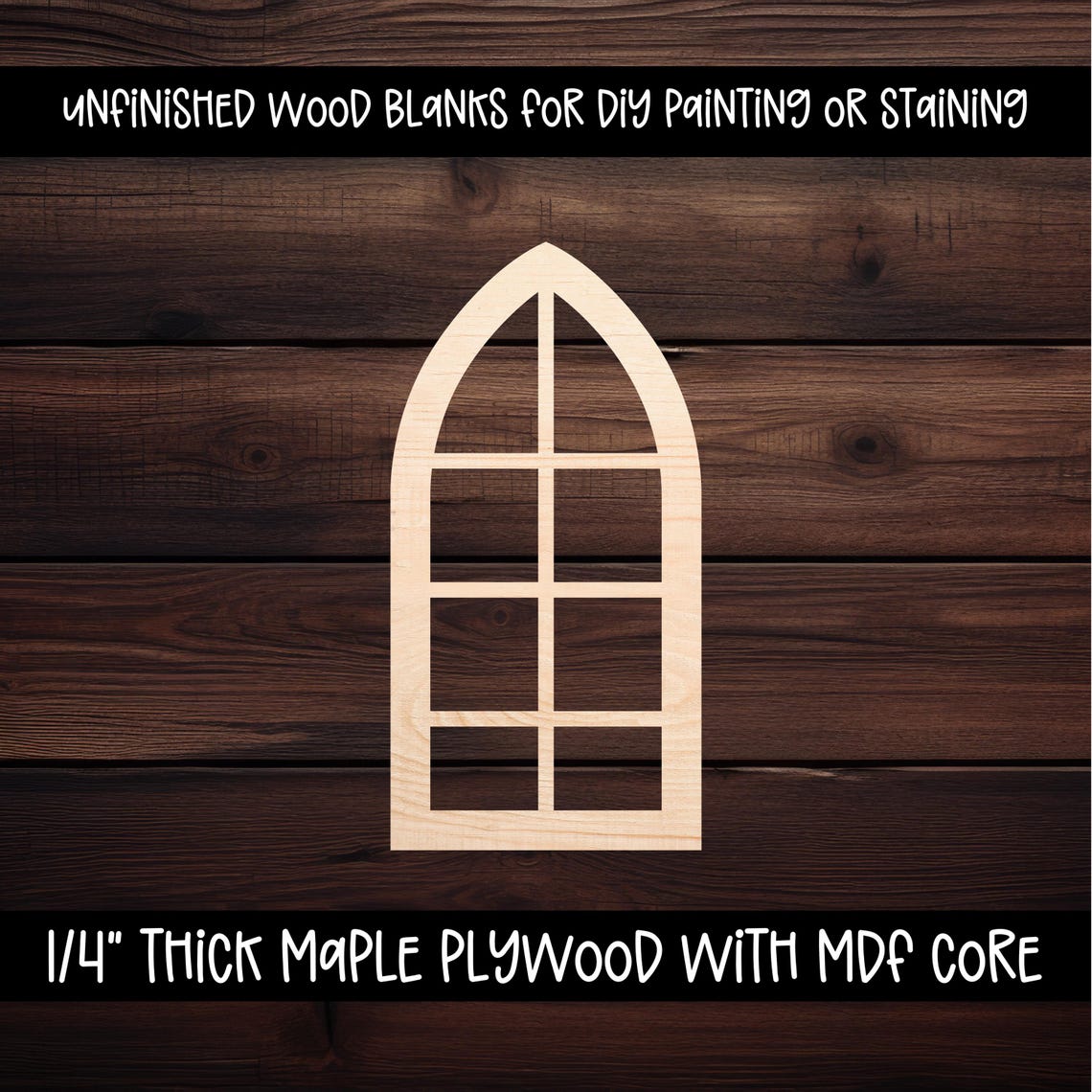 Window Wood Cutout: Unfinished Maple Plywood DIY Craft Blank - Etsy