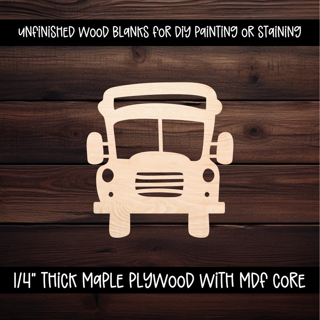 School Bus Wood Cutout | Unfinished Wood Blank | DIY | Laser Cut Shape ...