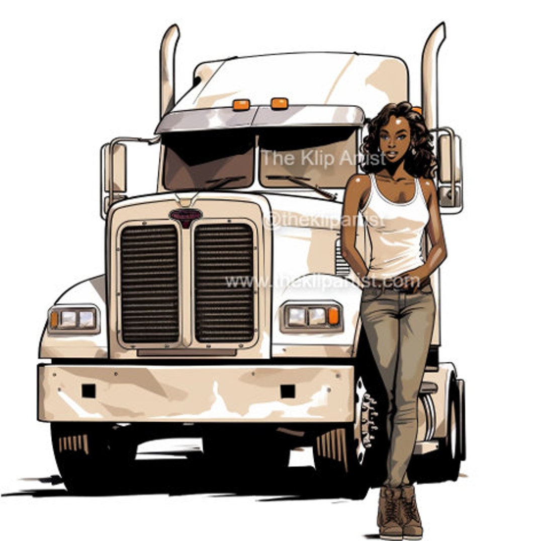 Female Truck Driver Clip Art 2 PNG - Etsy