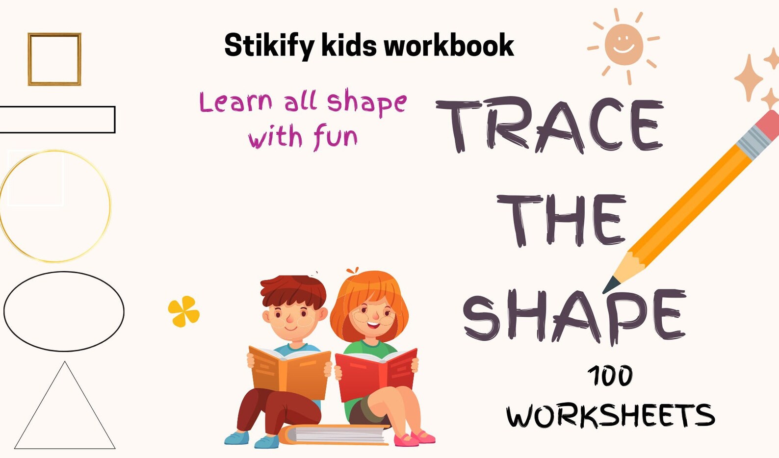 Preschool Shapes Trace the Shapes Pre-k Curriculum Worksheets Printable ...