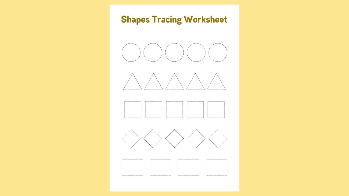 Preschool Shapes - Trace the Shapes- Pre-k Curriculum Worksheets ...