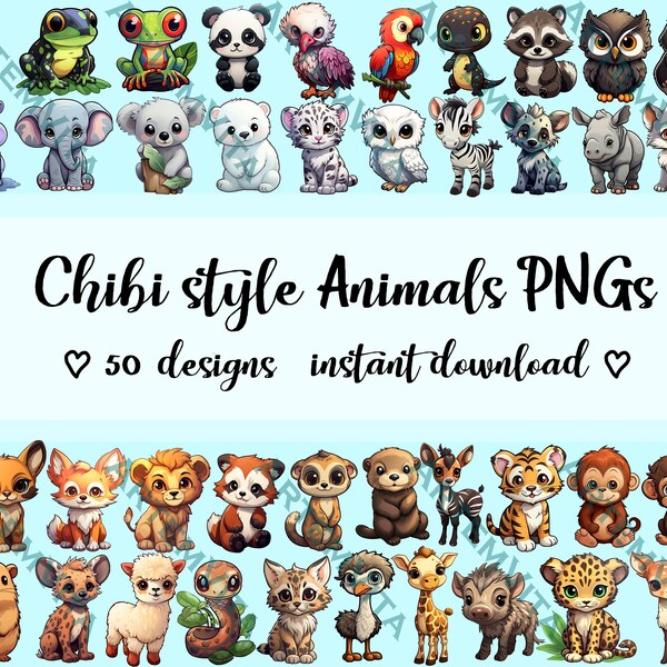 Chibi Animals - Etsy