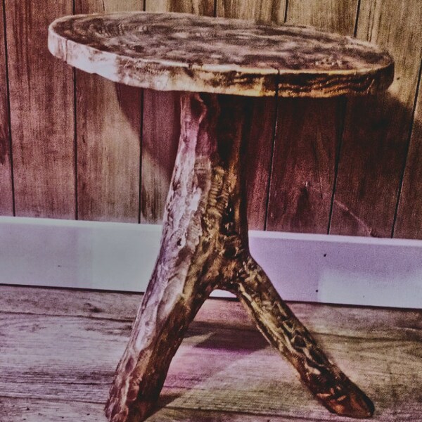 Log End Table - Etsy
