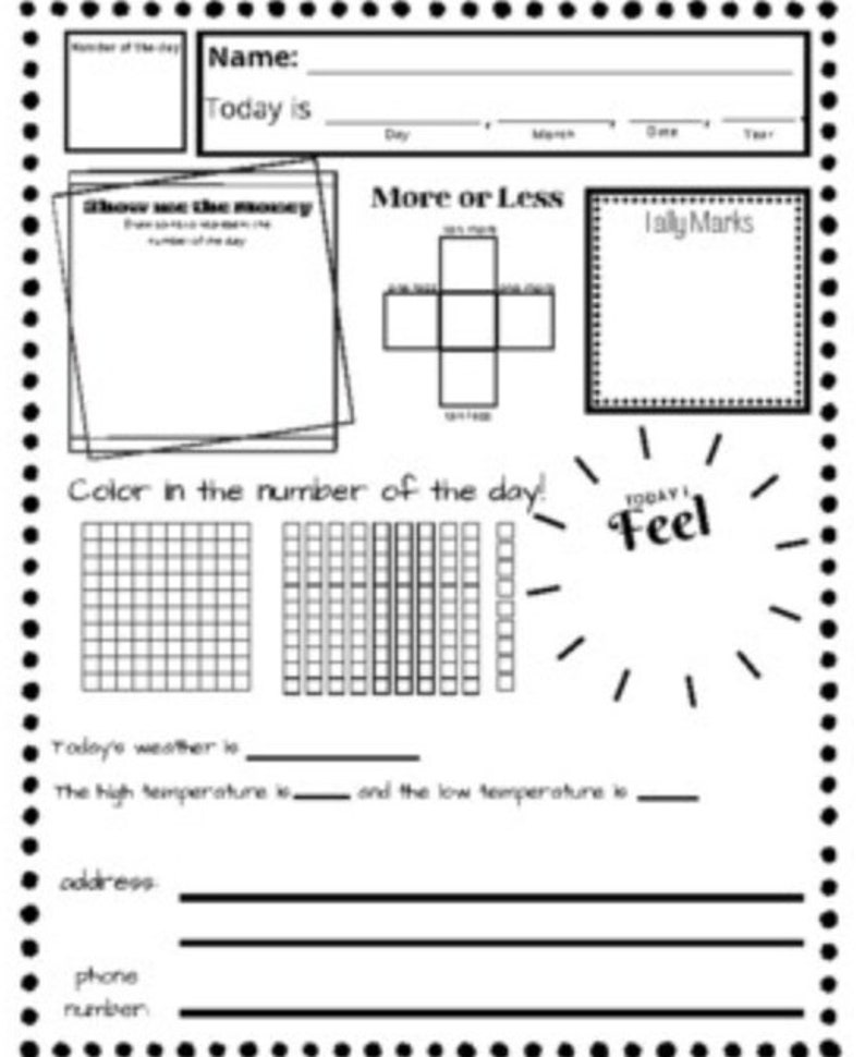 Morning Math Sheet - Etsy
