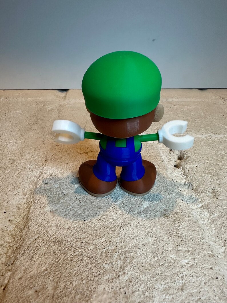 3D Printed Rotating Toy Mario/luigi With Fully Articulated Arms ...