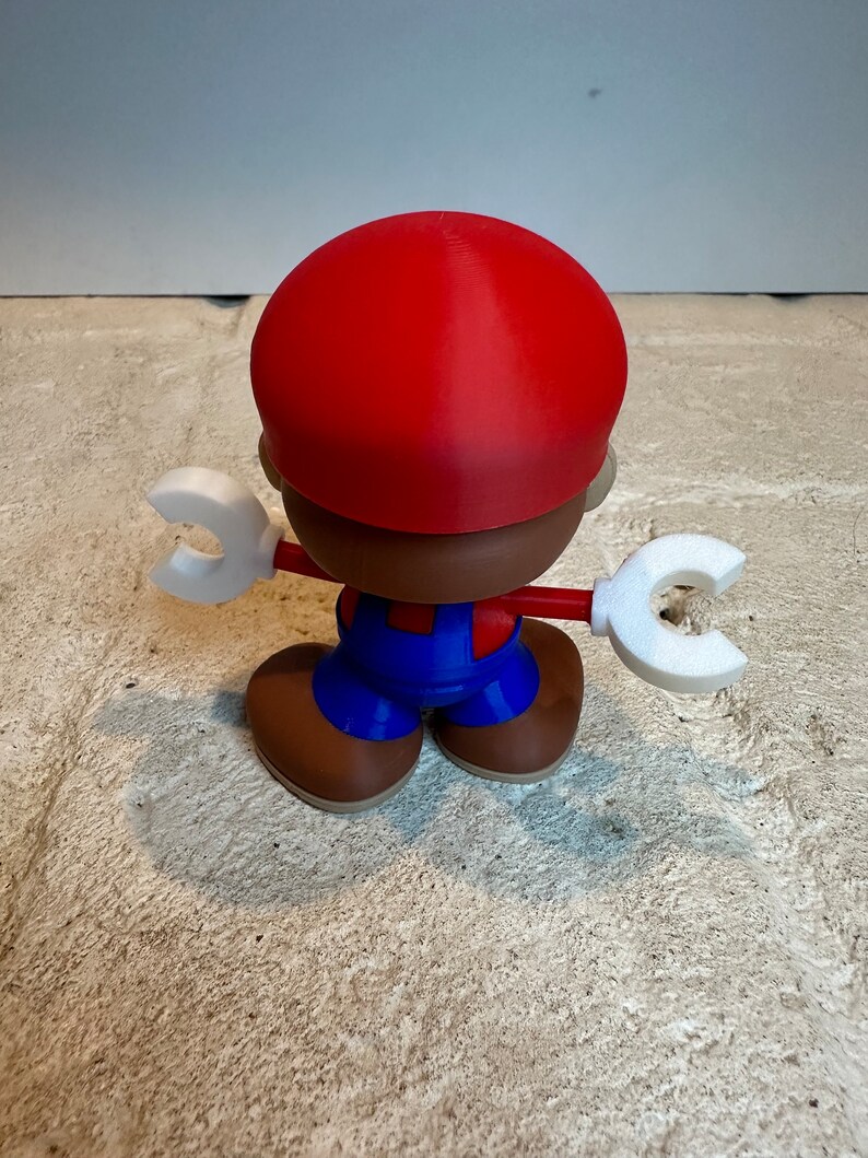 3D Printed Rotating Toy Mario/luigi With Fully Articulated Arms ...