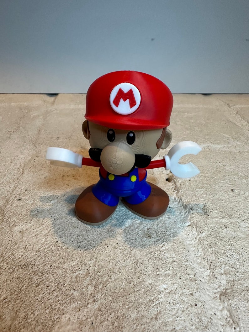 3D Printed Rotating Toy Mario/luigi With Fully Articulated Arms ...