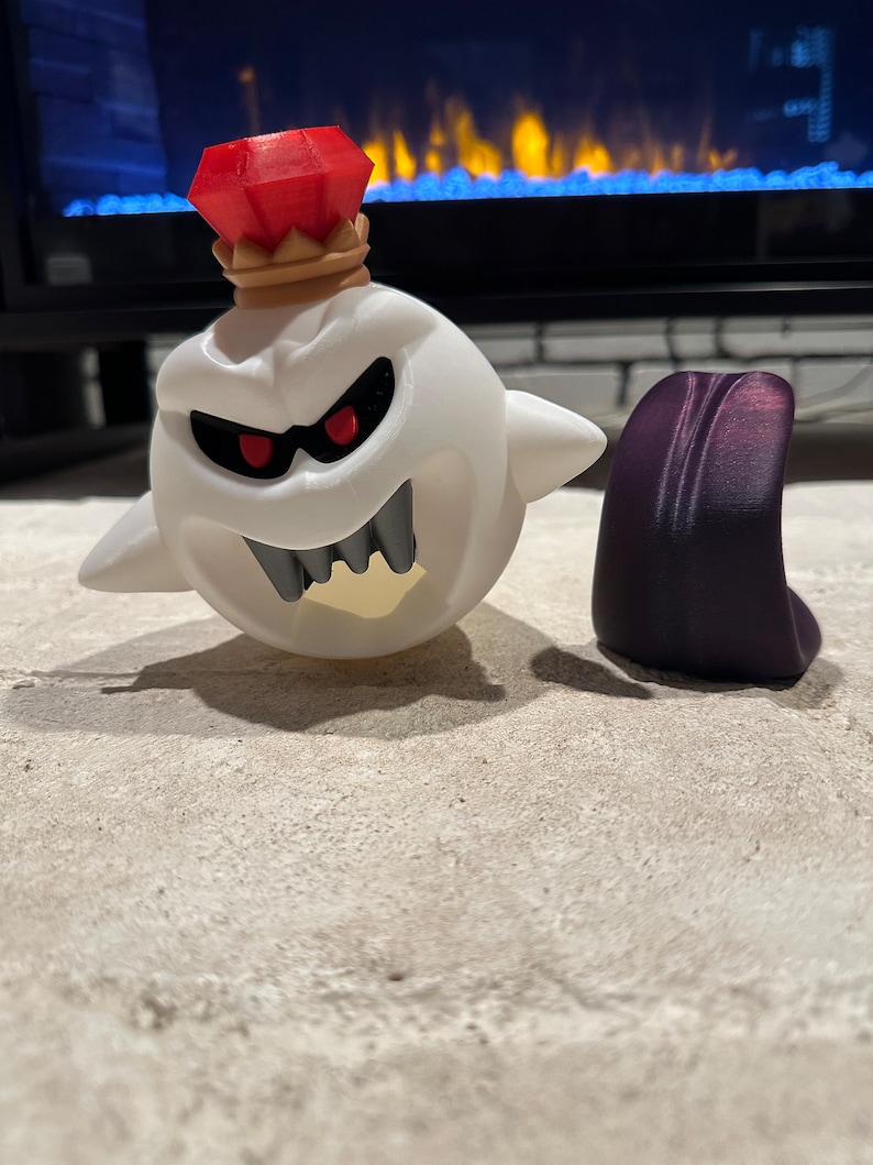 King Boo Figure With Removable Tongue - Mario Inspired 3D Printed ...