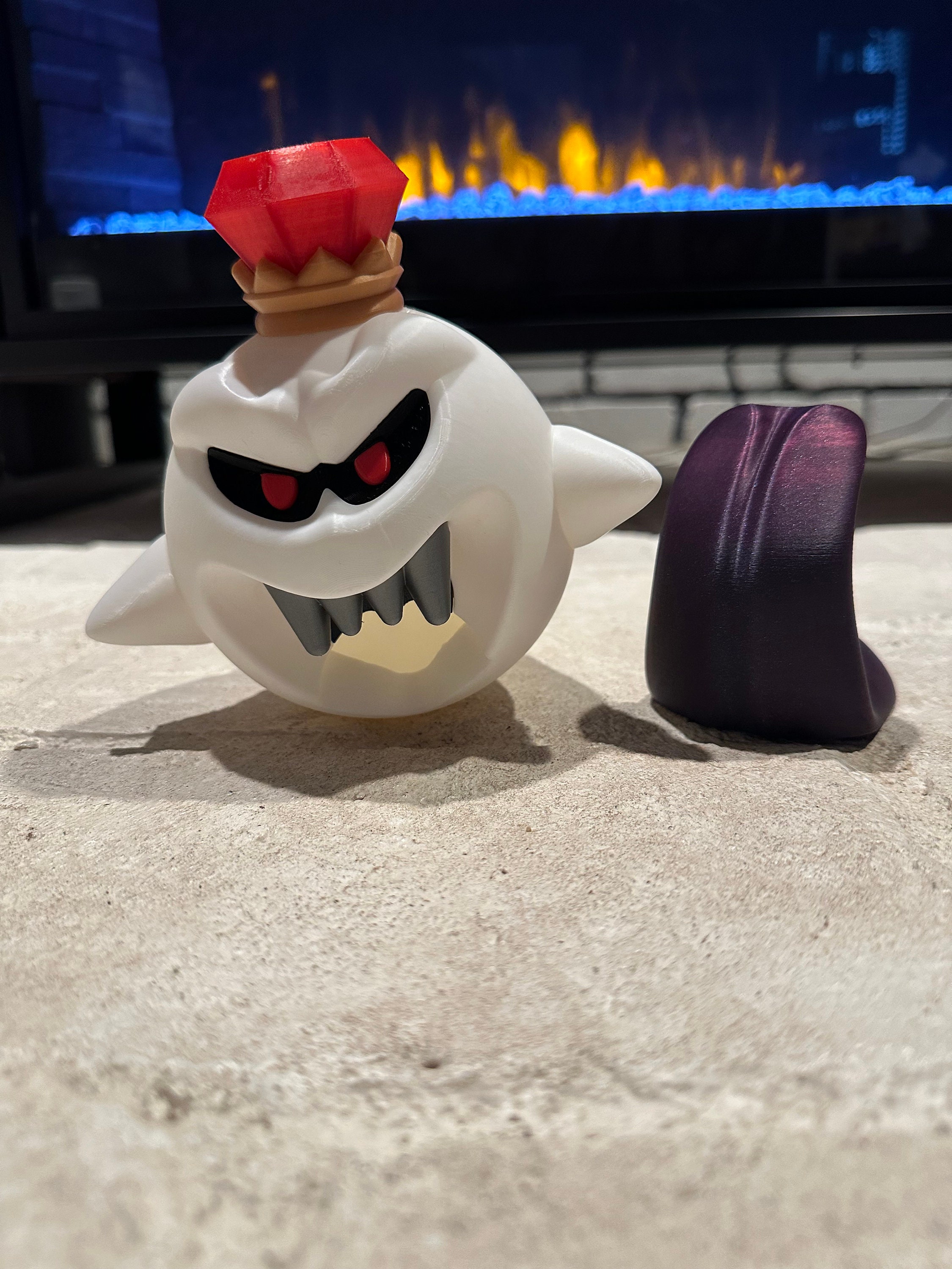 King Boo Figure With Removable Tongue - Mario Inspired 3D Printed ...