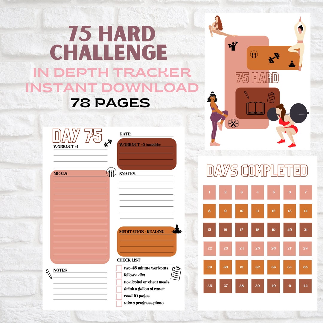 75 Hard Challenge Daily Journal - Etsy