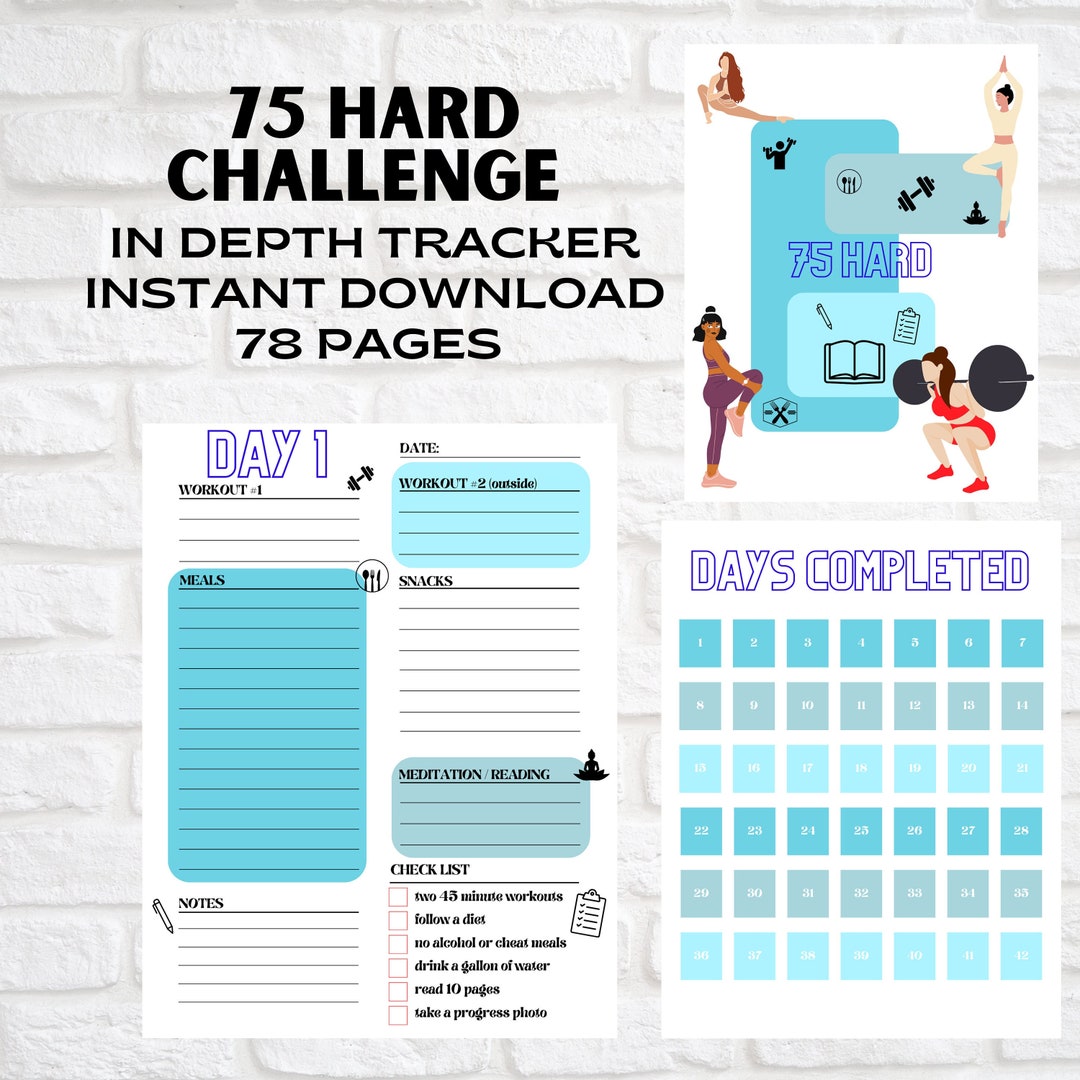 75 Hard Challenge Daily Journal - Etsy