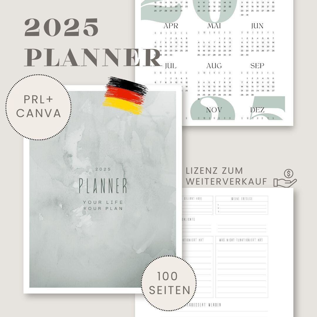 Digital Planner 2025 + PRL + Canva Template, Monthly Planner, Weekly ...