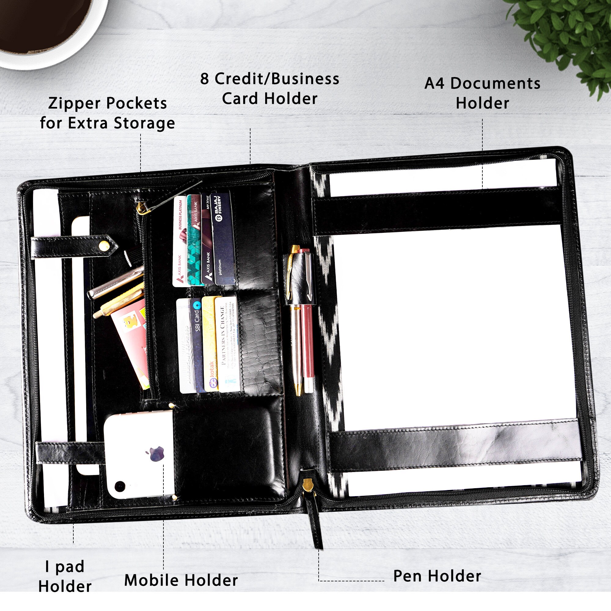 Women Embossed Leather Portfolio, Printing Portfolio,leather Padfolio ...