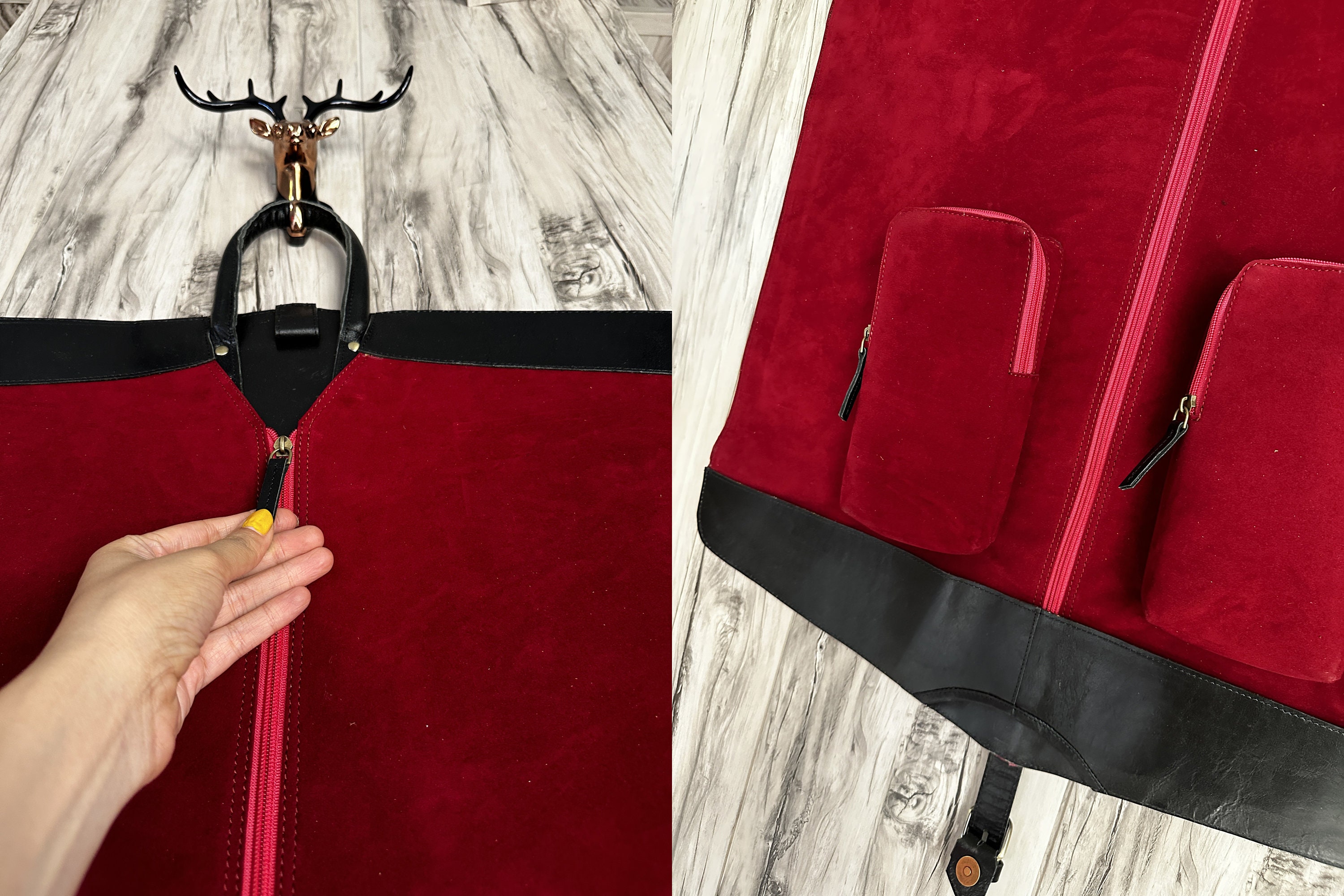 Leather & Canvas Suit Cover Garment Bag for Travel and Storage - Etsy