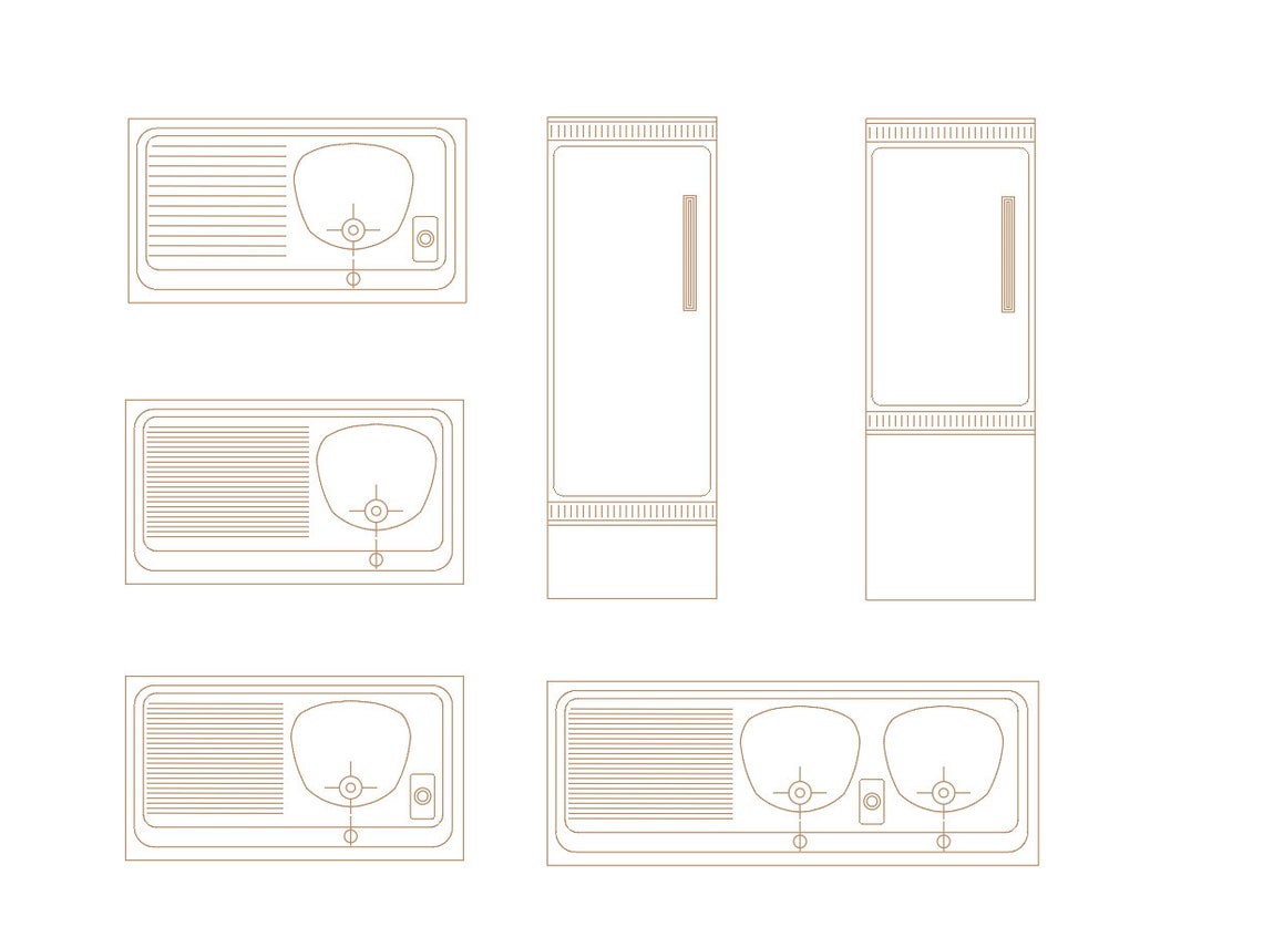 Premium Autocad Kitchen Furniture Library: 40 Design Blocks - Etsy