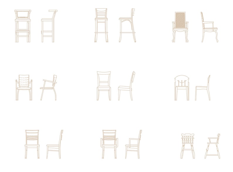 Premium Autocad Furniture Library: 60 Chair and Dining Table Blocks - Etsy