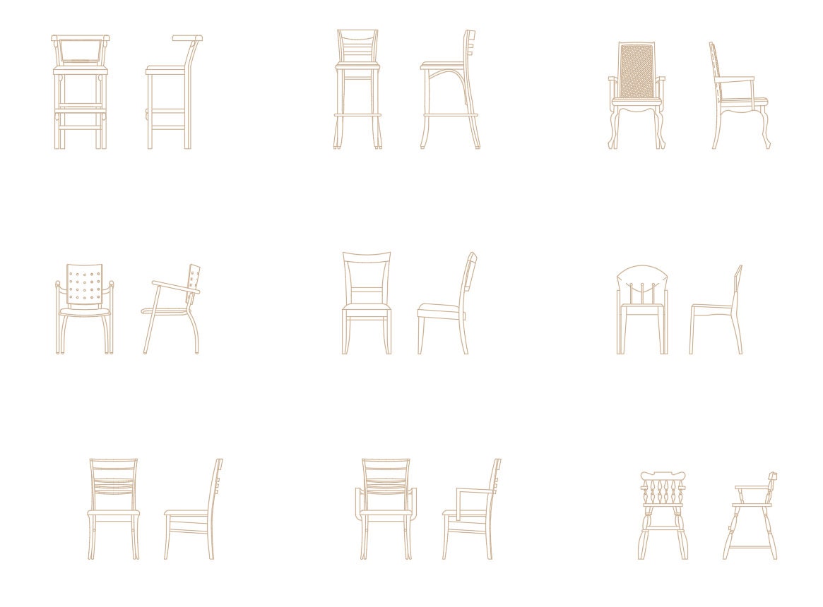 Premium Autocad Furniture Library: 60 Chair and Dining Table Blocks - Etsy