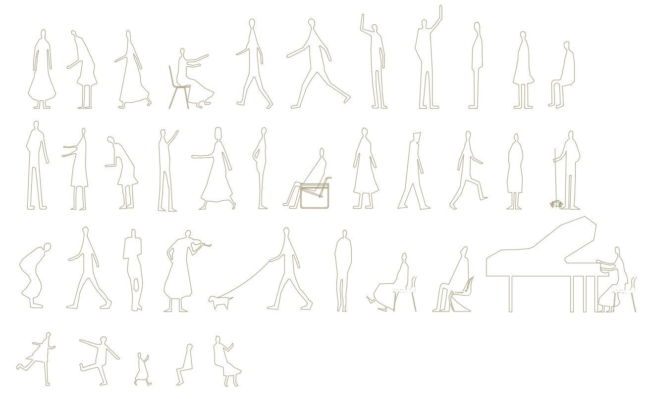 Autocad, DWG - 2D View and Plan People, Made Blocks - Etsy