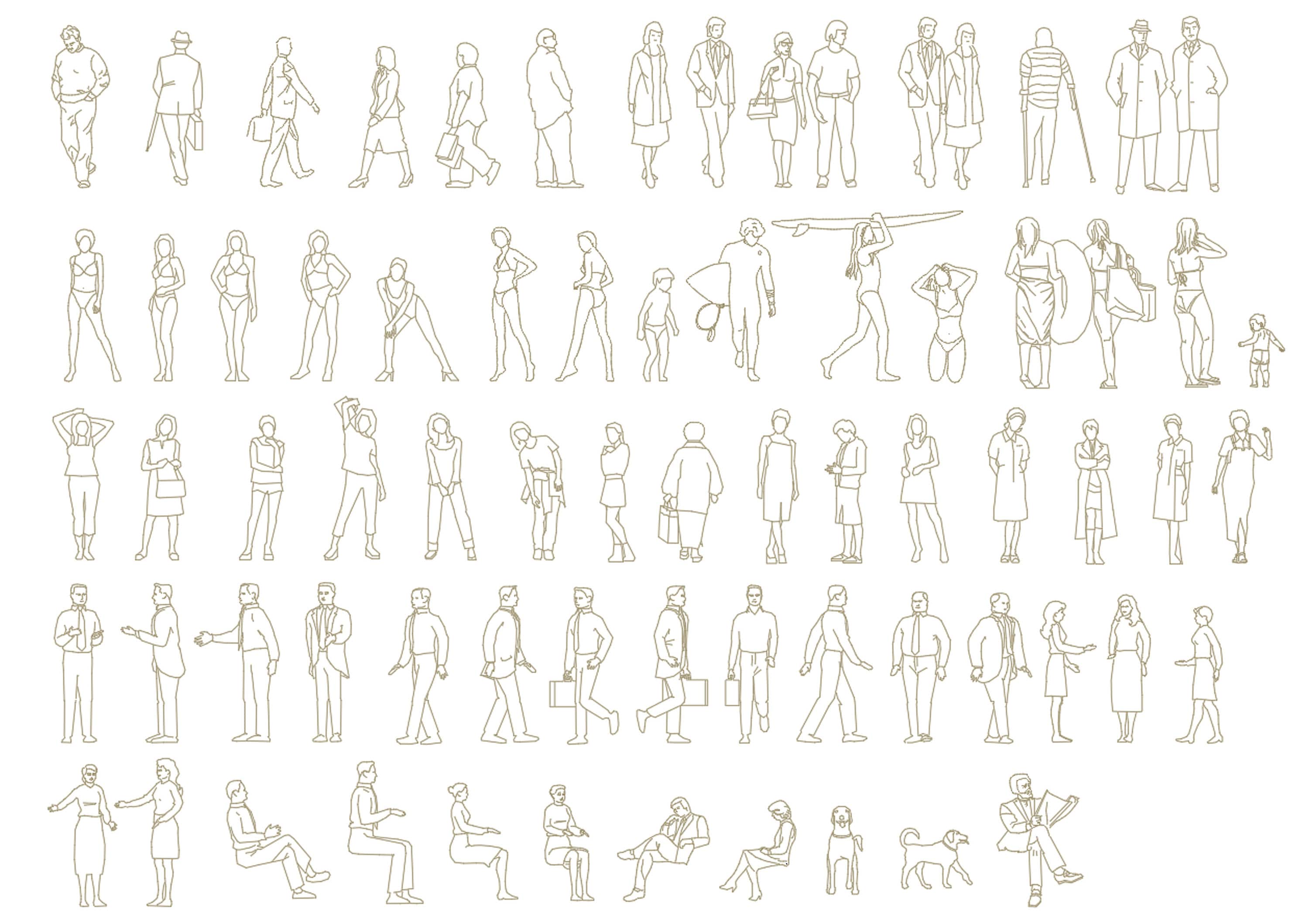 Autocad, DWG - 2D View and Plan People, Made Blocks - Etsy