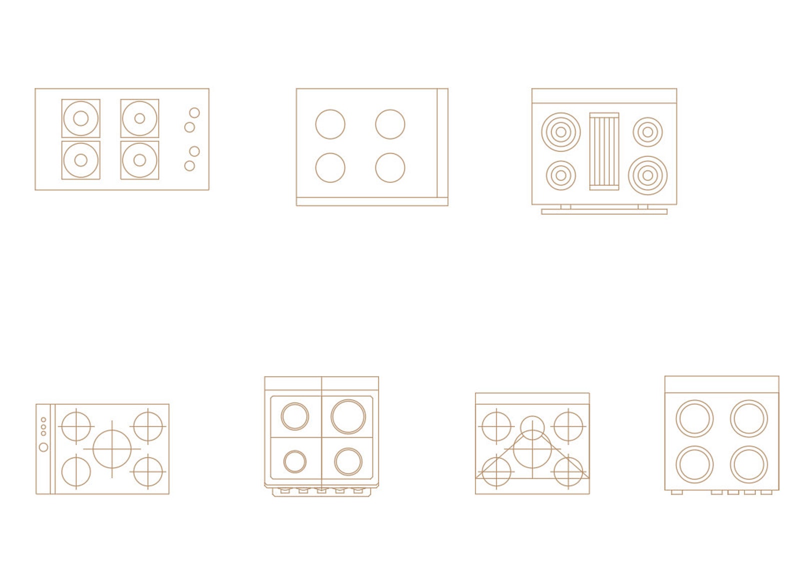 Premium Autocad Kitchen Fixtures Library: 50 Cooktop and Sink Blocks - Etsy