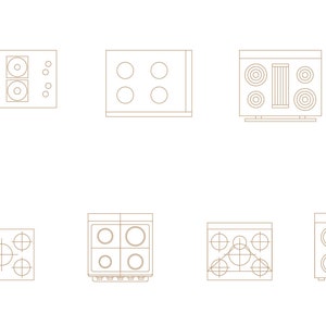 Premium Autocad Kitchen Fixtures Library: 50 Cooktop and Sink Blocks - Etsy