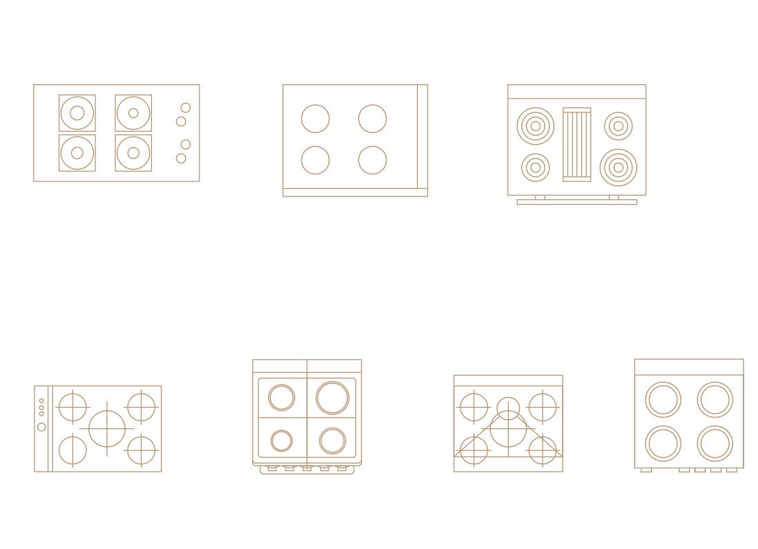 Premium Autocad Kitchen Fixtures Library: 50 Cooktop and Sink Blocks - Etsy
