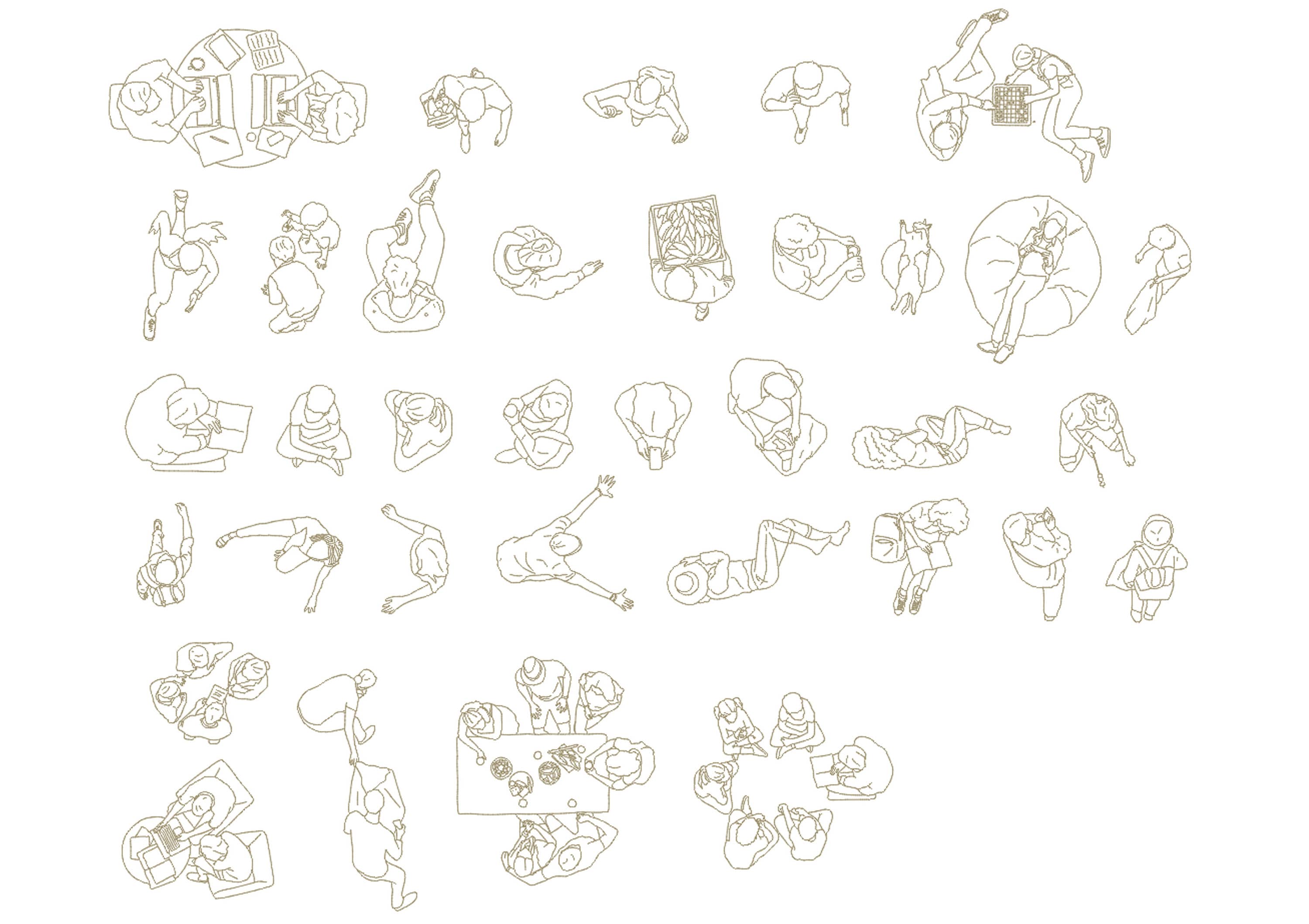 Autocad, DWG - 2D View and Plan People, Made Blocks - Etsy