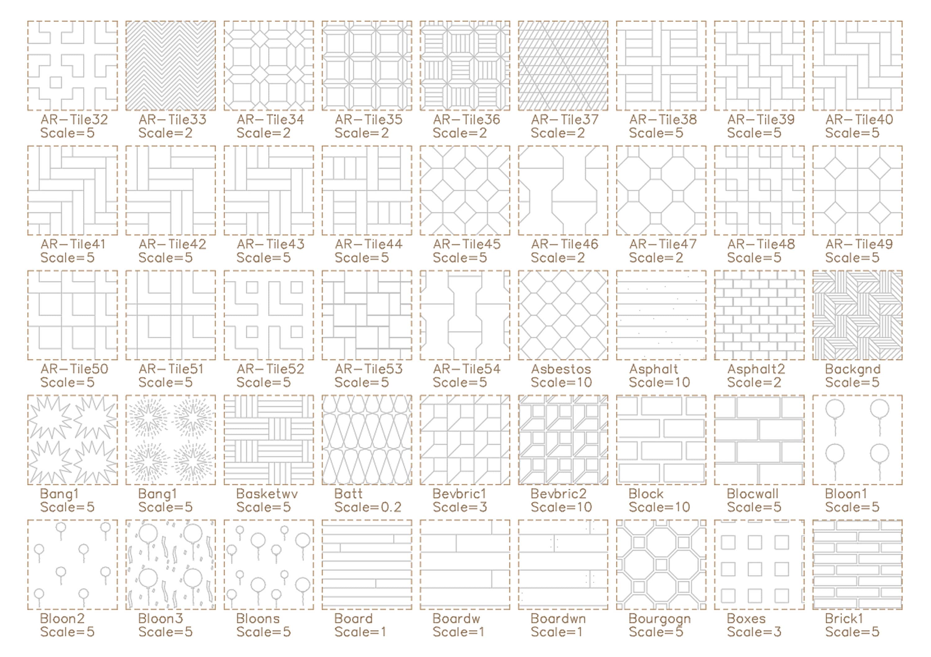 Autocad - 180 Pcs Hatches - DWG - Etsy