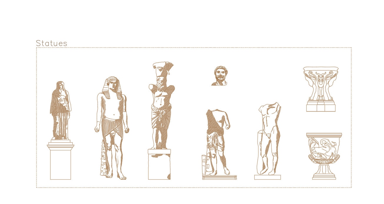 Premium Autocad Architectural Ornaments Library: 27 Statues and Facade ...